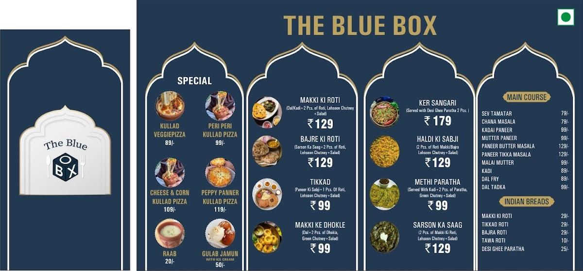 Menu at The Blue Box, Udaipur