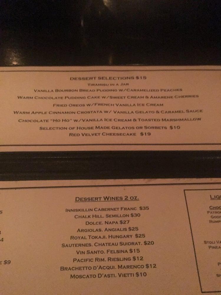 Menu at Prime Italian steakhouse, Miami Beach