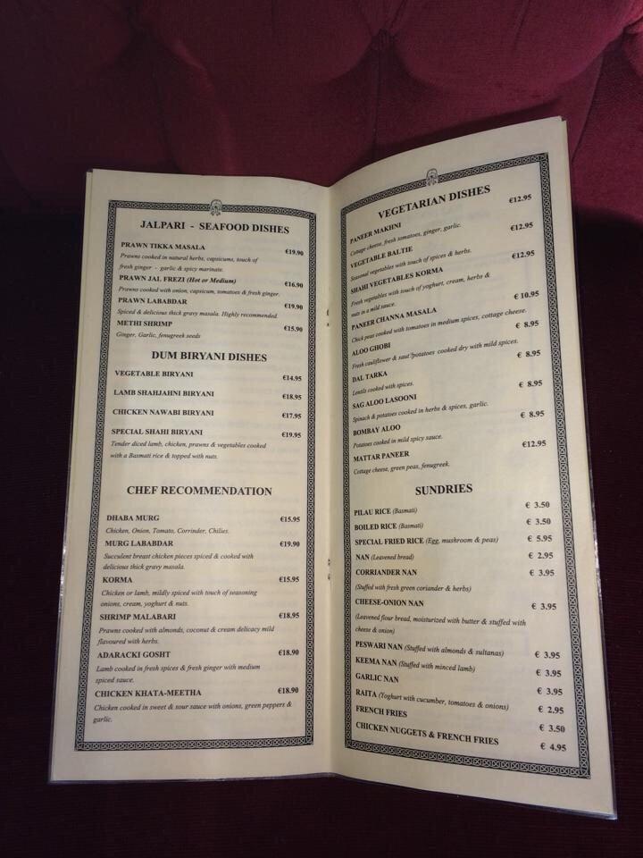 Menu at Raj Gaylord Indian Restaurant, Cork, Ballycannon carrigrohane