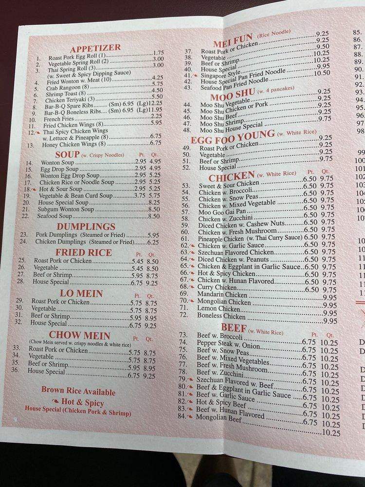 Menu at Red Apple Restaurant, Mandeville