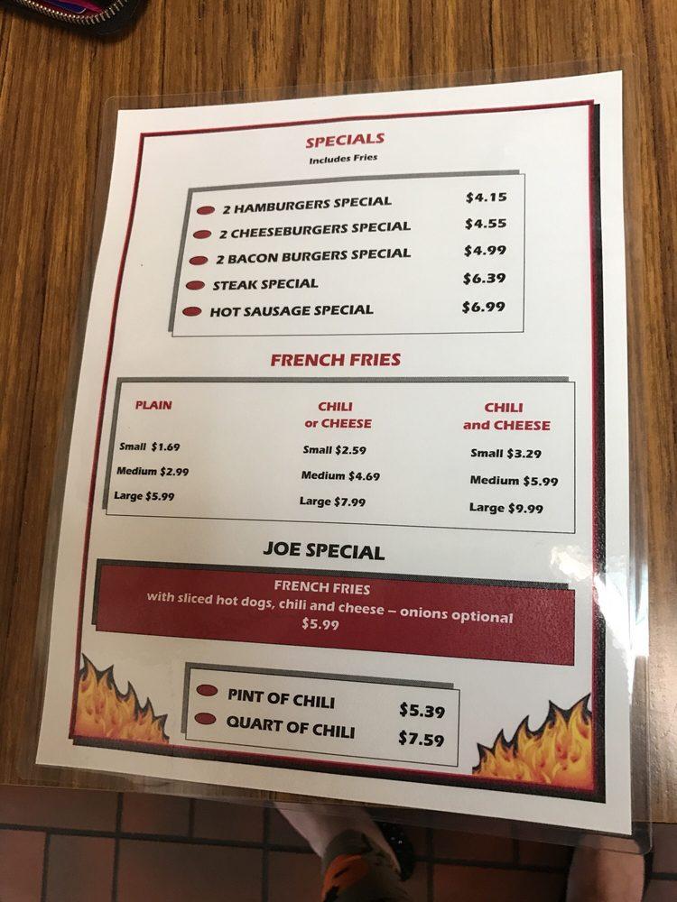 Menu at Red Hot Restaurant, Ellwood City