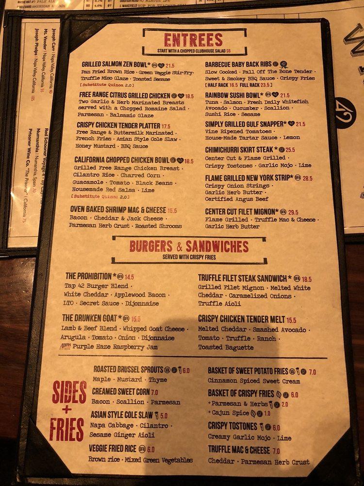 Menu at Tap 42 Craft Kitchen & Bar - Coral Gables, Coral Gables, 301 ...