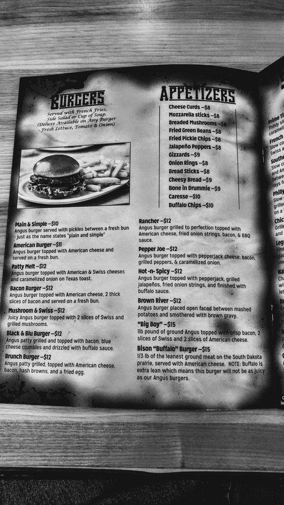 Menu at Badlands Saloon & Grille pub & bar, Wall