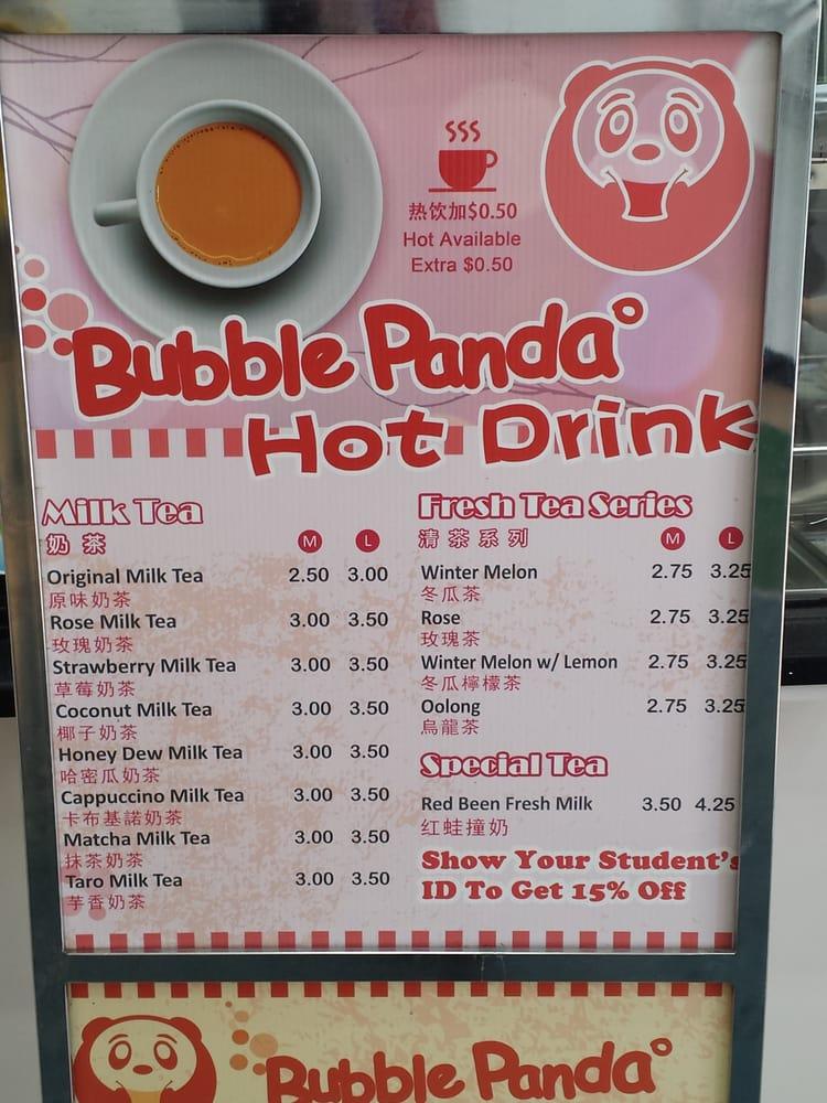 Menu at Bubble Panda pub & bar, New York City, Roosevelt Ave