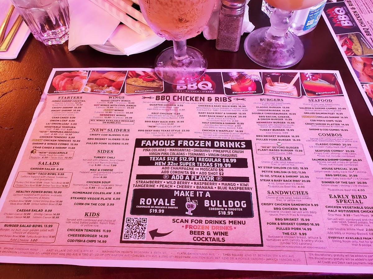 Menu at Dallas BBQ, New York City, 3rd Ave
