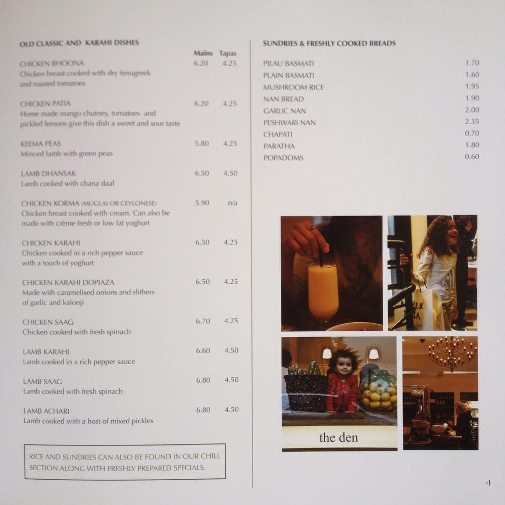 Menu at Dining In With Mother India restaurant, Glasgow, Argyle St