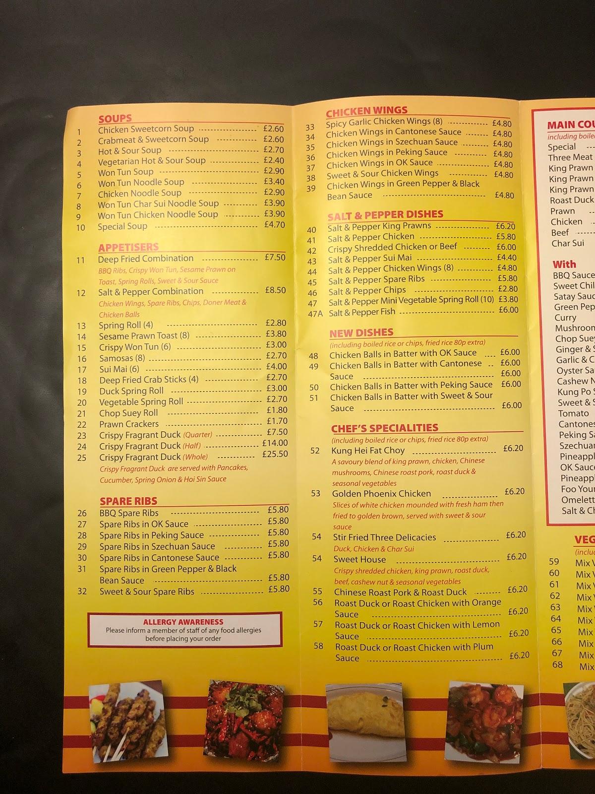 Menu at Golden Palace Fish & Chip Chinese Takeaway fast food, Southport ...