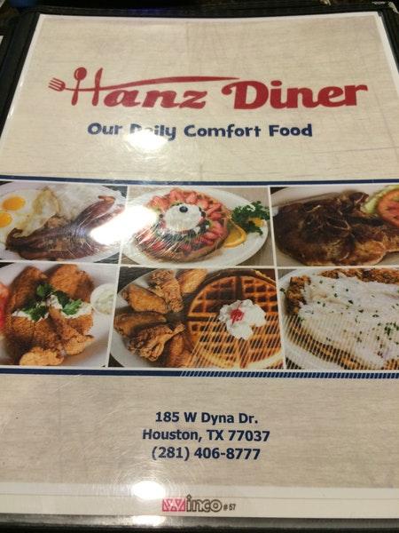 Menu at Hanz Diner restaurant, Houston