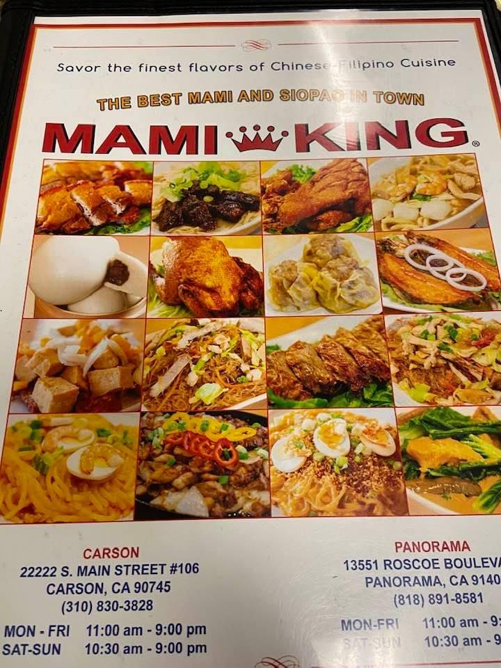 Menu at Mami King Restaurant, Los Angeles, Roscoe Blvd UNIT 1