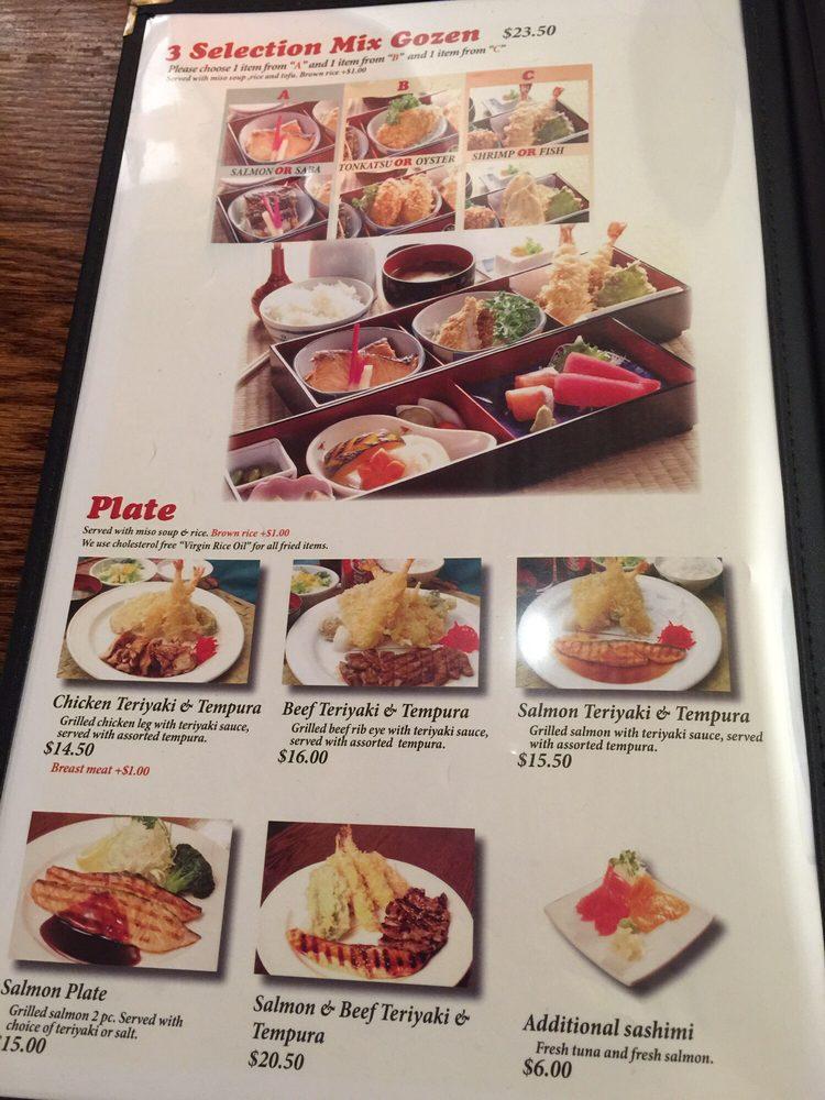 Menu at TOT Little Tokyo restaurant, Los Angeles
