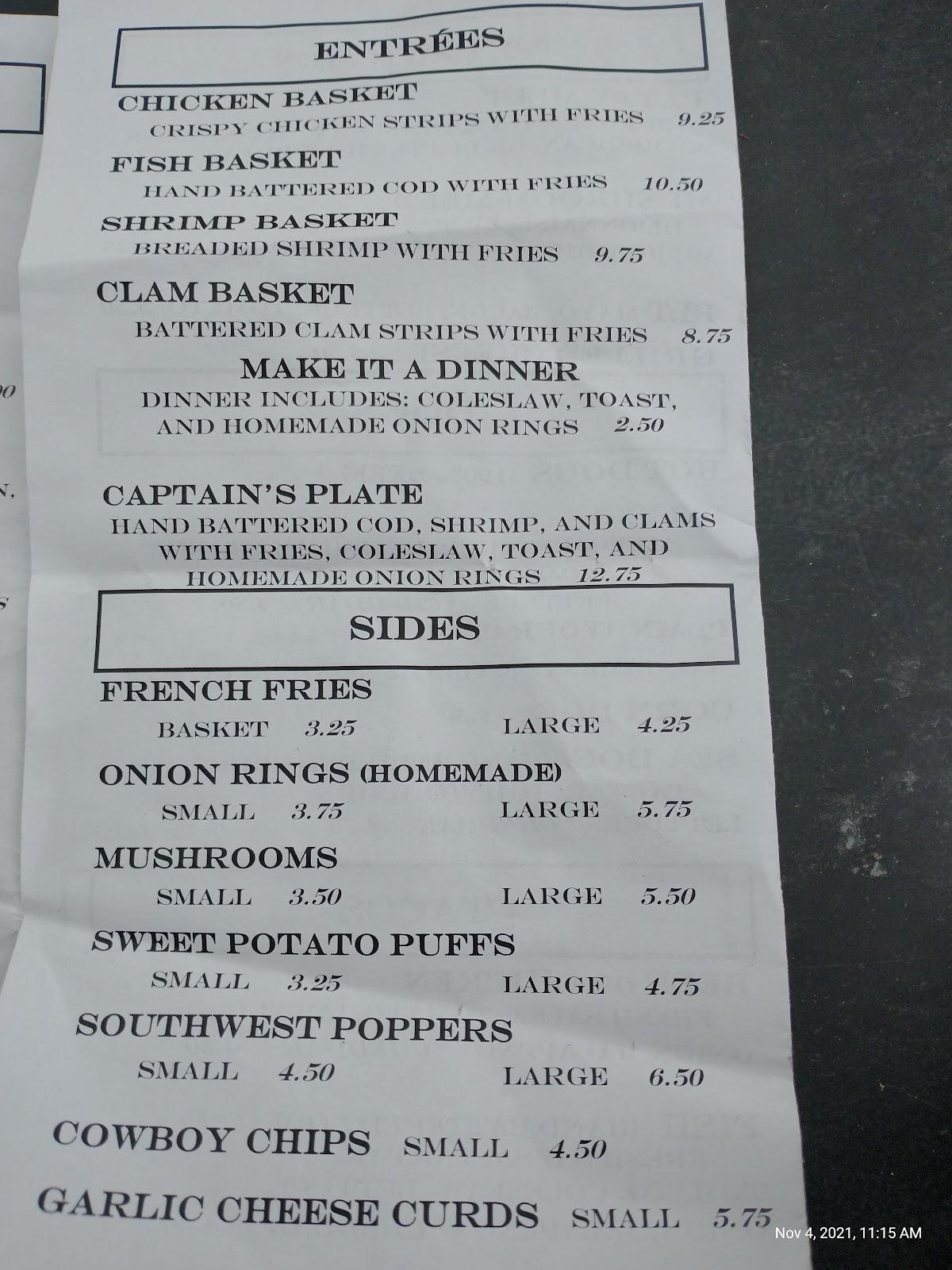 Menu at The Net Drive In restaurant, Mount Vernon