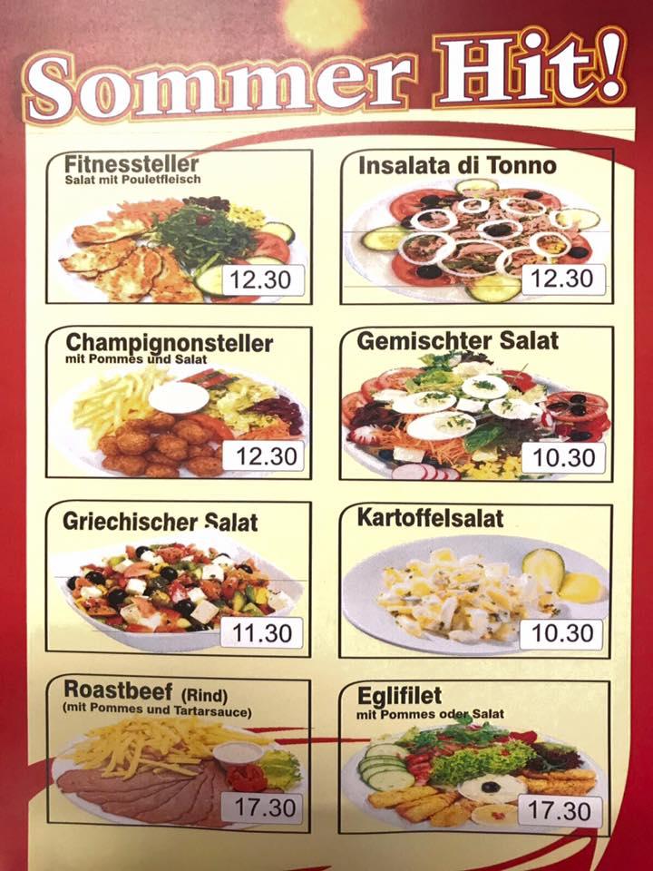 Speisekarte von Bigg's, Biel