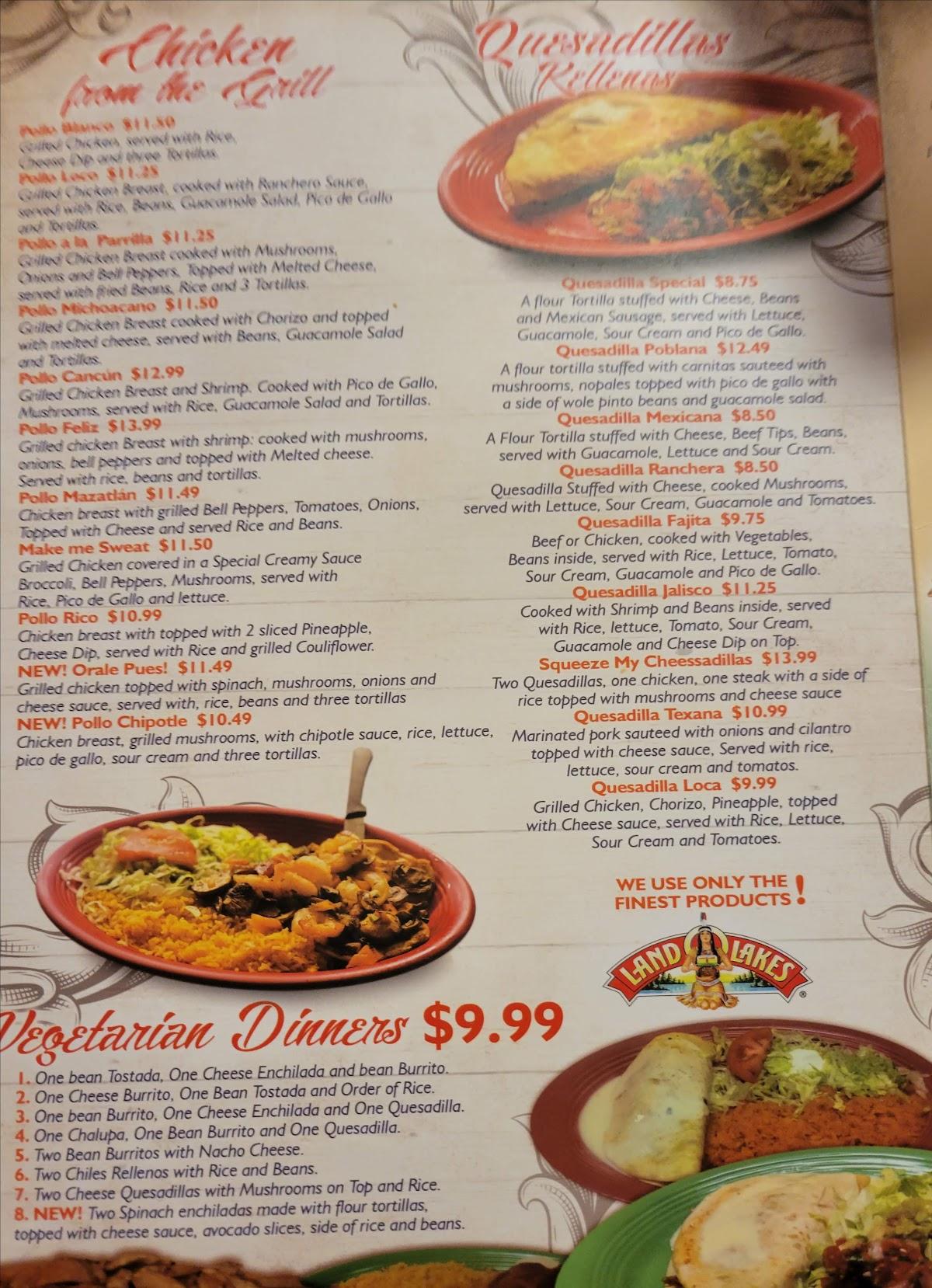 Menu at El Canelo Mexican Restaurant, North Kansas City