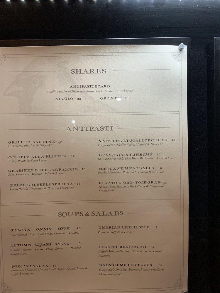 Menu at Il Nido desserts, Marlboro Township
