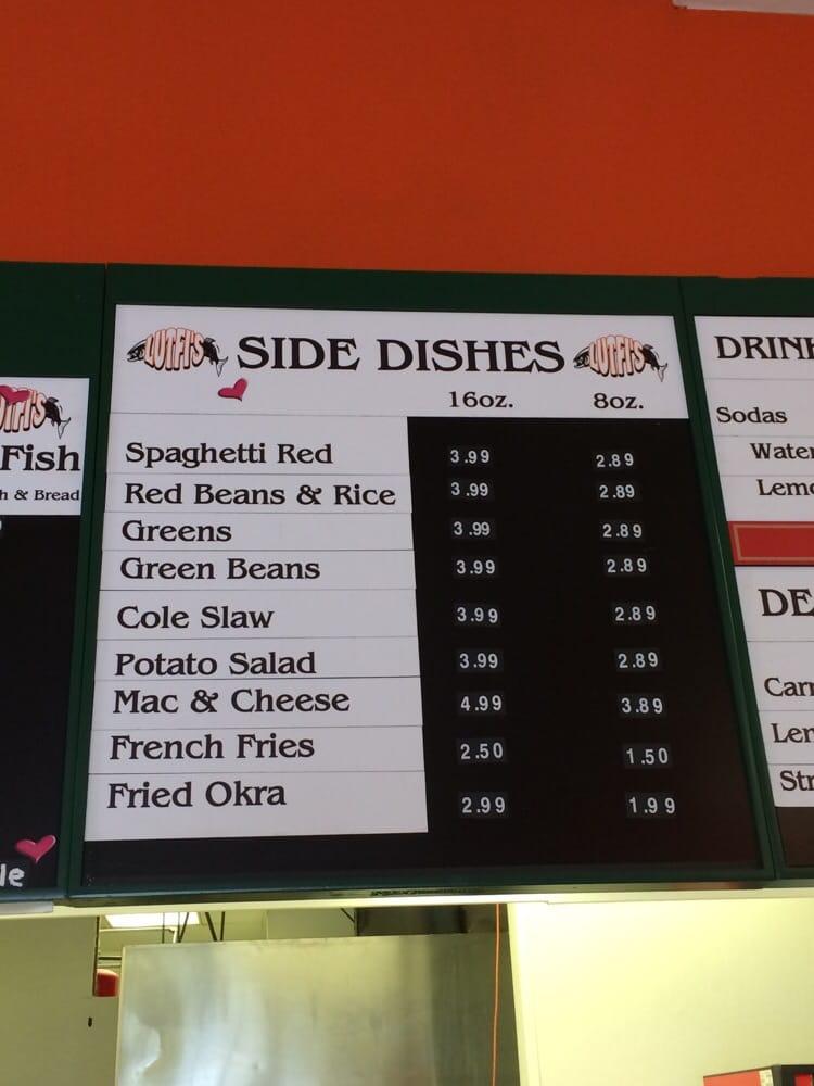 Menu at Lutfi's Fried Fish restaurant, Kansas City, Main St