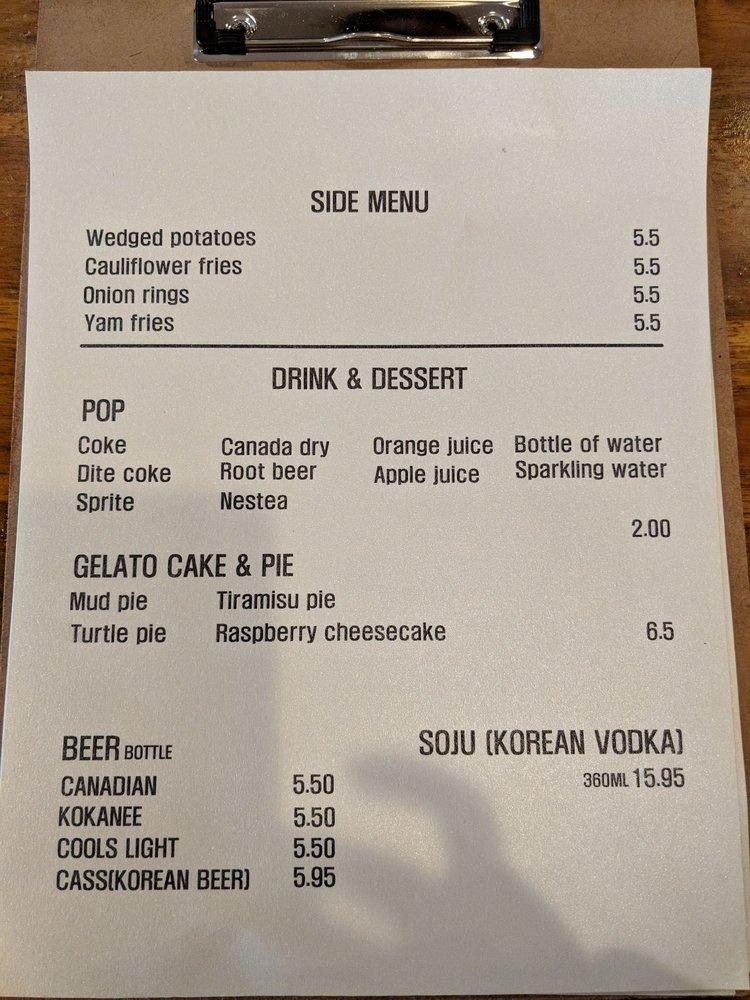 Menu at Nanda Chicken restaurant, Nanaimo