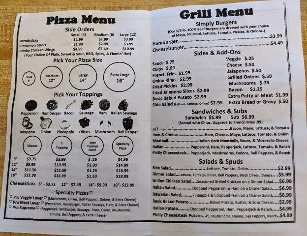 Menu at Pizza Pro / Partner's Grill pizzeria, Comanche, TX-16