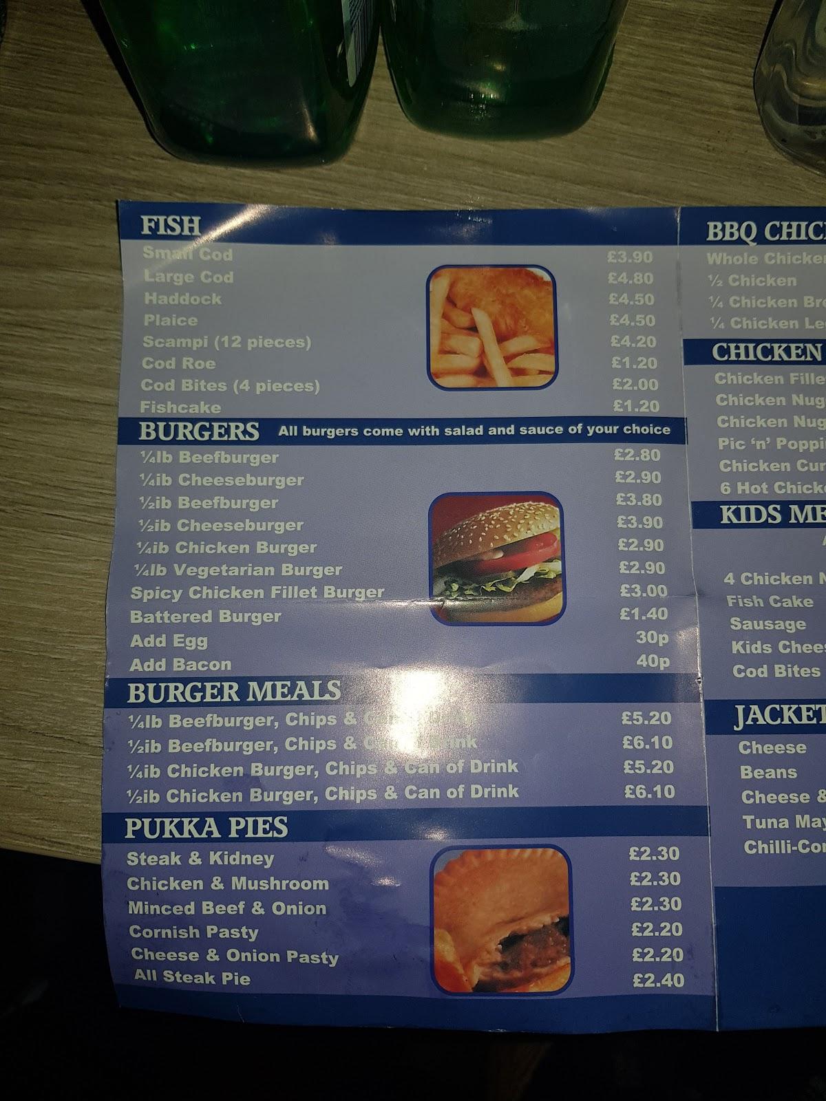 Menu at Star Fish Bar, Trowbridge