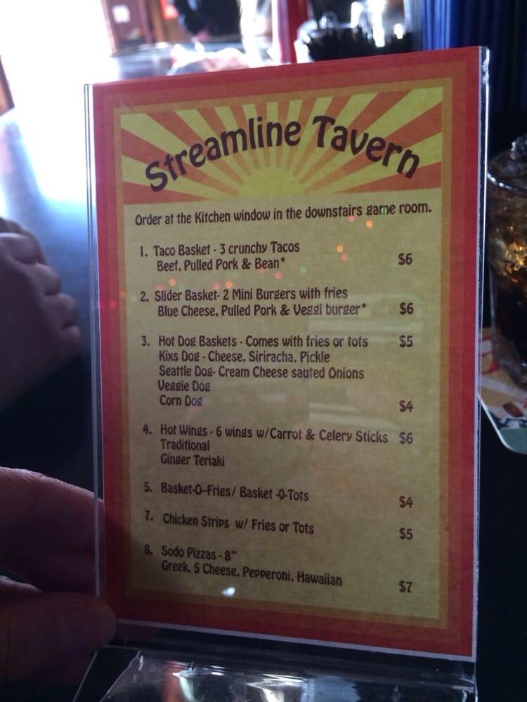 Menu at Streamline Tavern pub & bar, Seattle, 174 Roy St