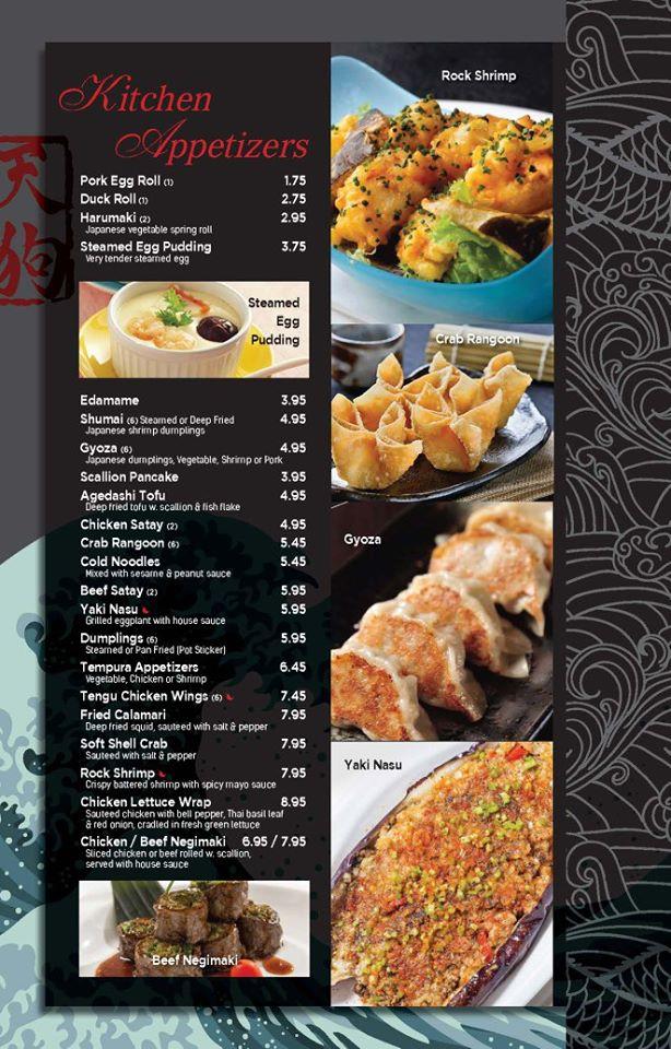 Menu at Tengu Asian Bistro restaurant, Albany