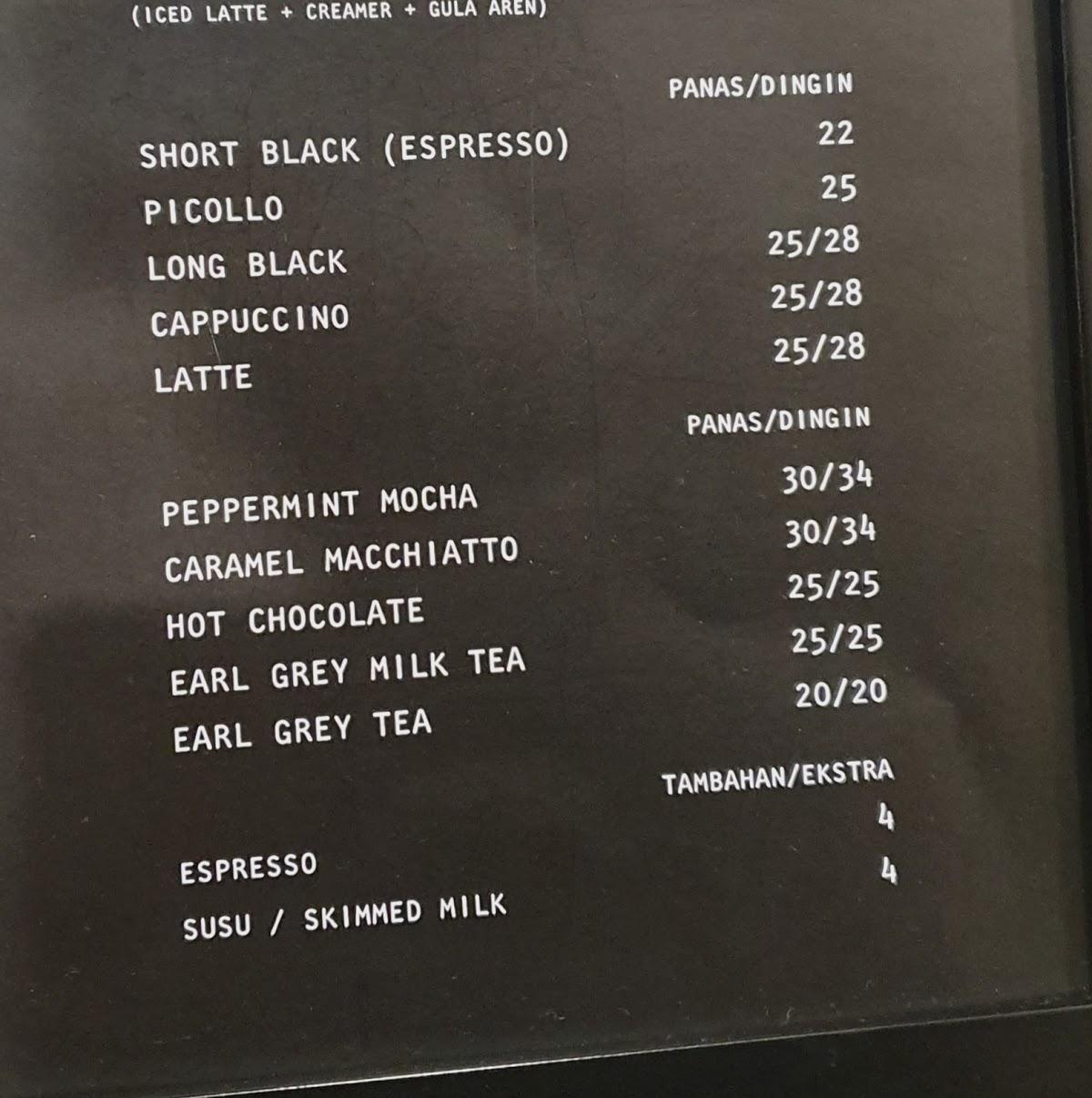 Menu at Toko Kopi TUKU - SPBU bp Gading Serpong, Curug Sangereng