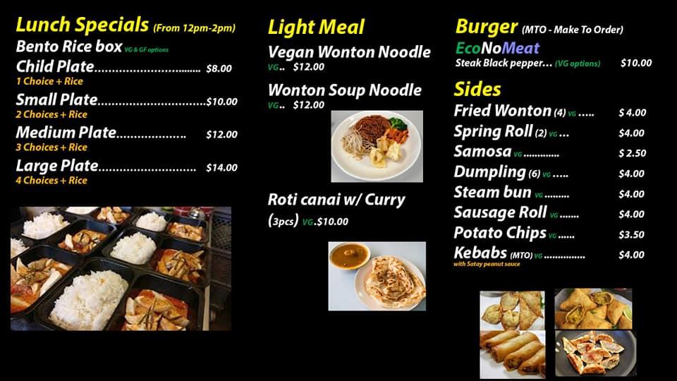 Menu at Four Leaf Clover Vegetarian Restaurant, Timaru