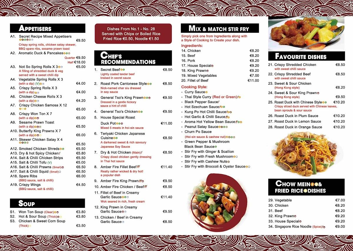 Menu at Secret Recipe restaurant, Castleisland