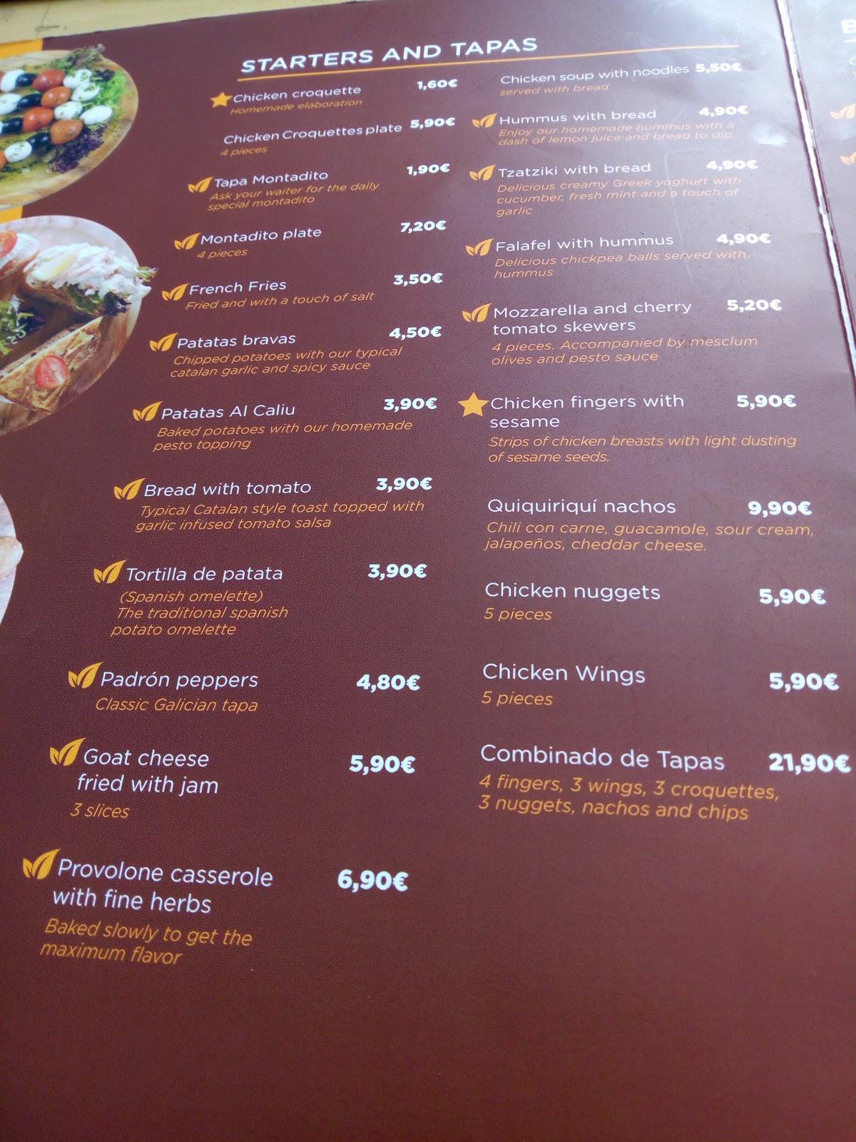 Menu at SMYRNA by Cem pub & bar, Barcelona
