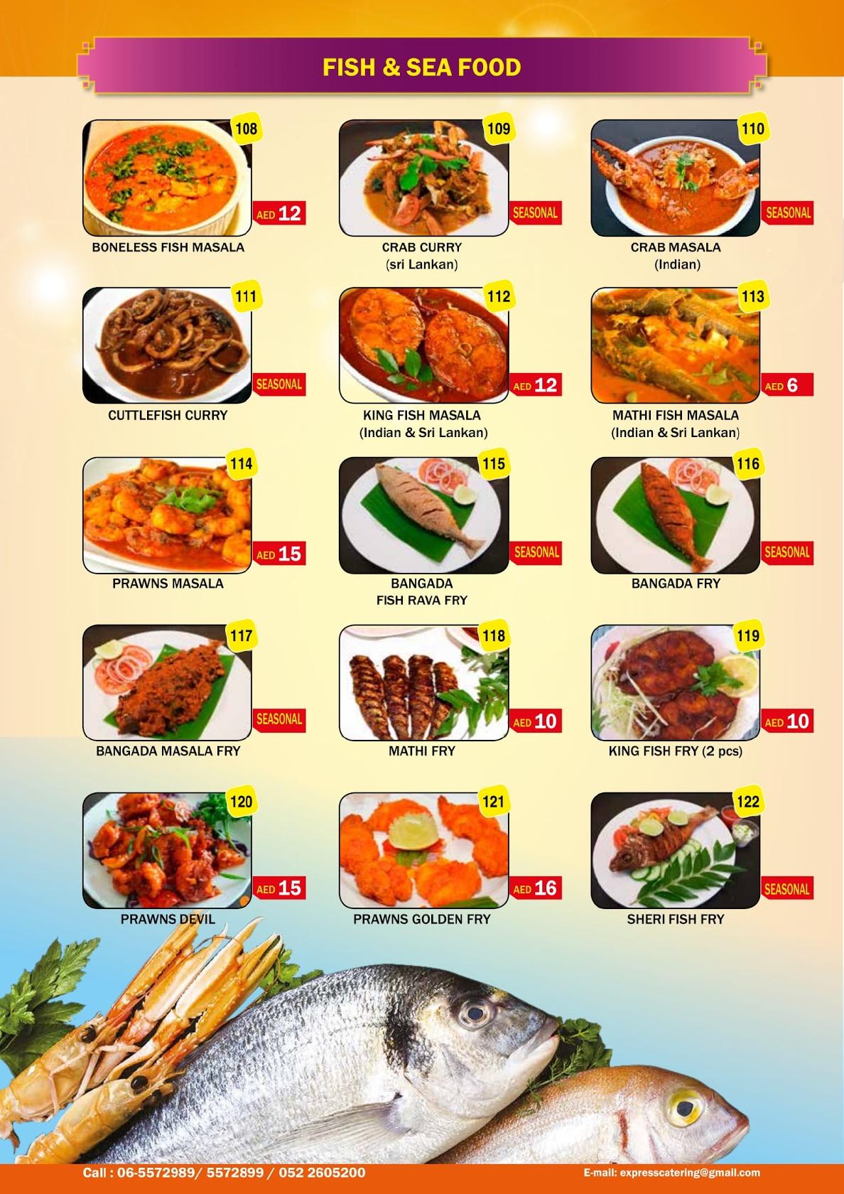 Menu at Express Catering Fze (Indian House Restaurant & Chef & Spice ...