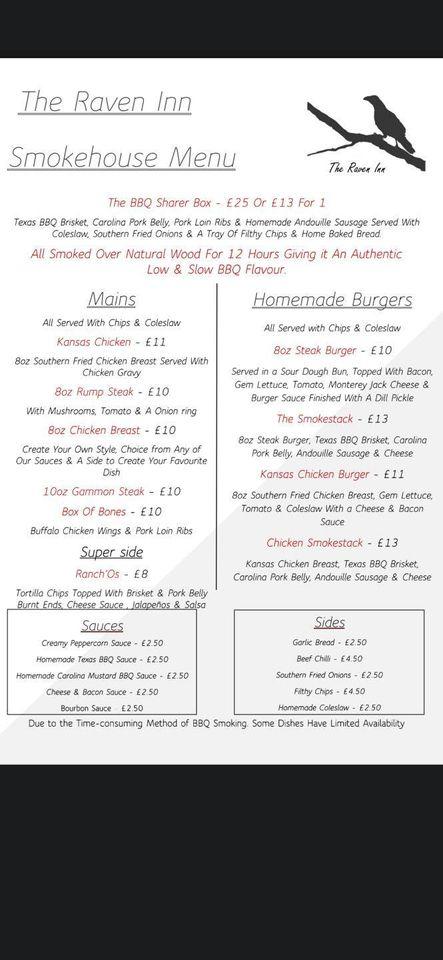 Menu at Uncle Bob's @ The Raven pub & bar, Ammanford