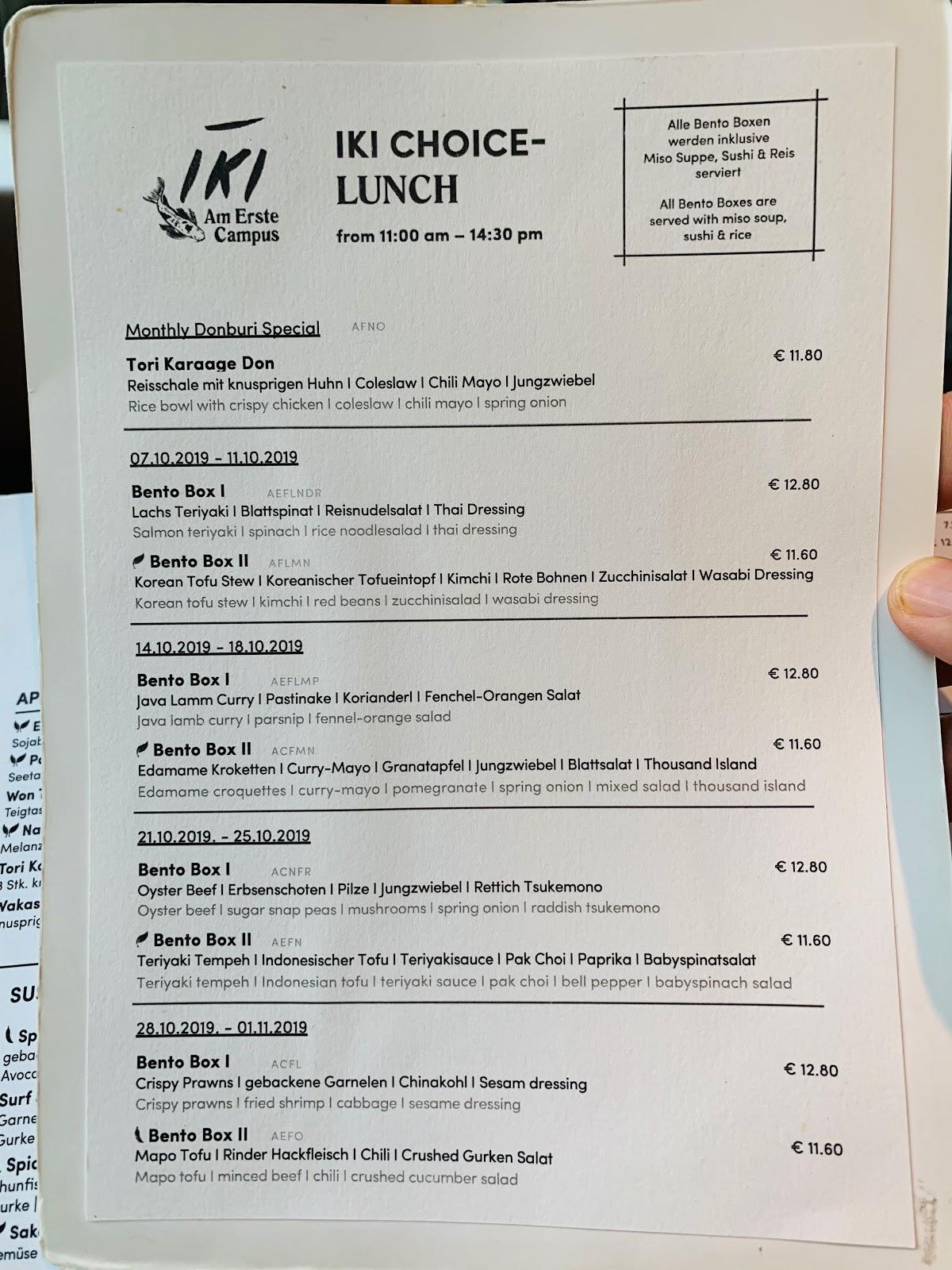 Speisekarte von IKI Restaurant, Wien