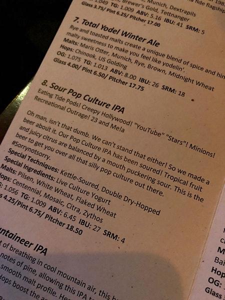 Menu at McMenamins Nui Nui pub & bar, Bothell
