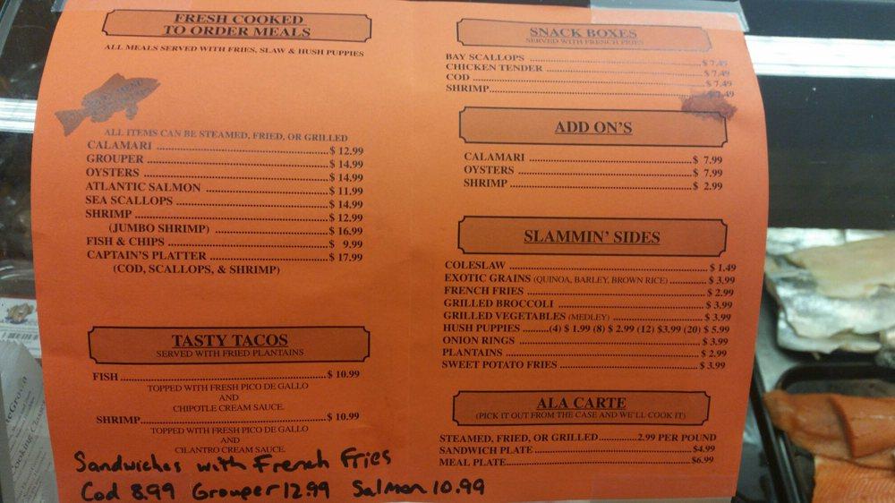 Menu at Northwest Seafood Tioga restaurant, Newberry