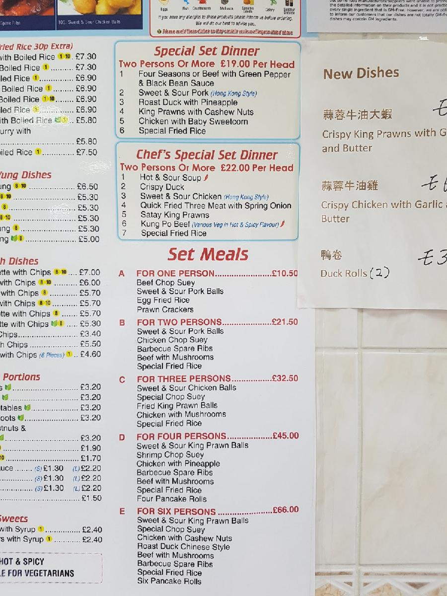 Menu at PO Lee fast food, Hook, High St
