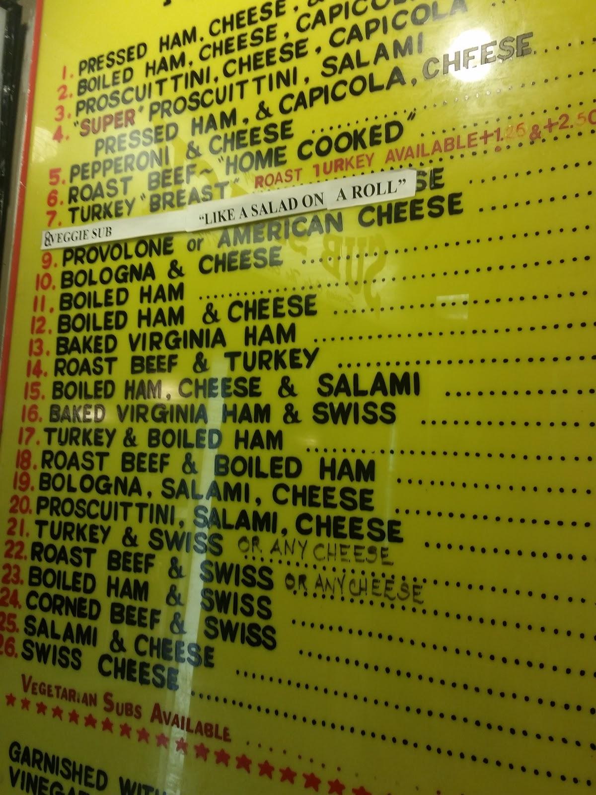 Menu at Sub Shack & Deli restaurant, Hackettstown