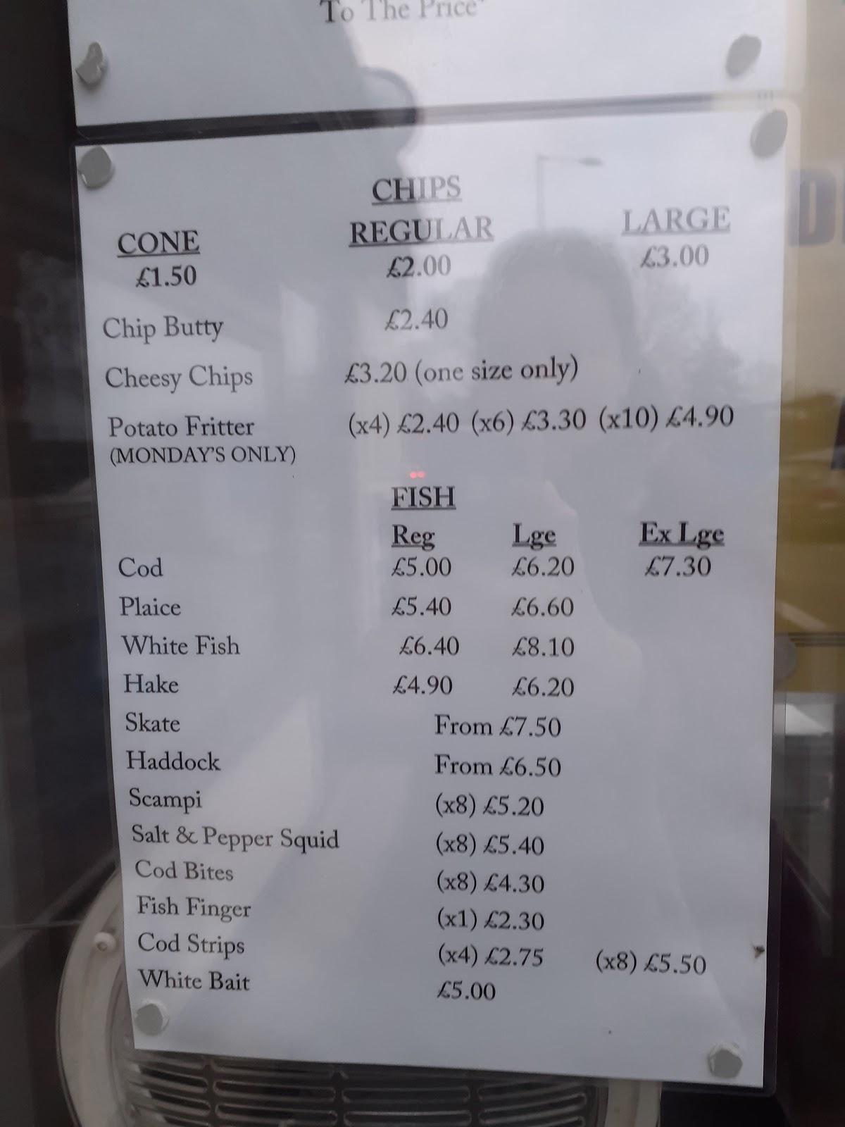 Menu at The Frying Machine fast food, Norwich, 156 Furze Rd