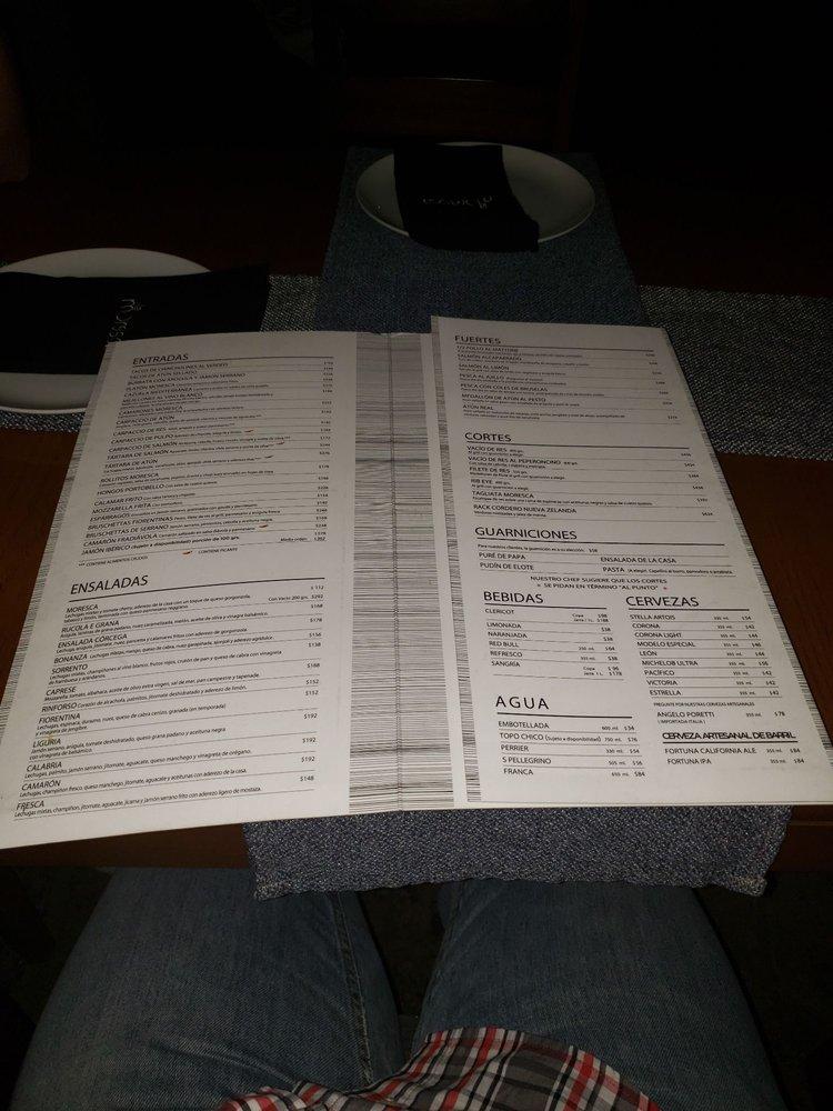 Menu at La Moresca Lopez Cotilla restaurant, Guadalajara, C. Manuel ...