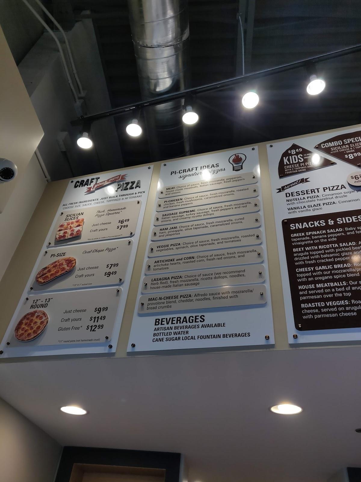 Menu at Pi Craft Pizza pizzeria, Fishers