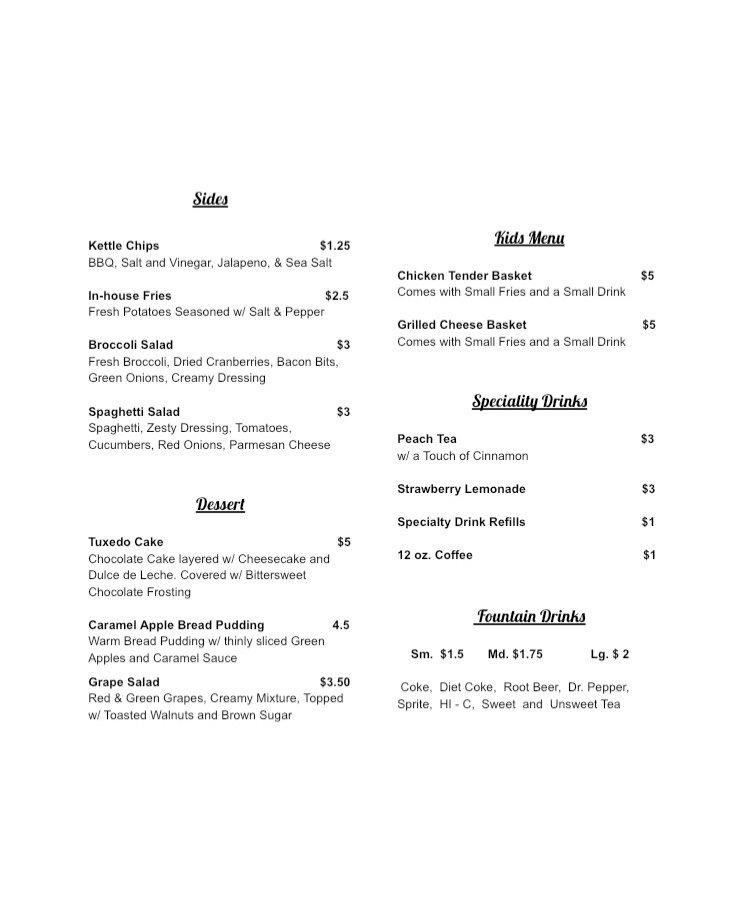 Menu at Rustica's: A Globally Inspired Kitchen restaurant, Lufkin