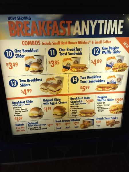 Menu at White Castle fast food, Louisville, Bardstown Rd