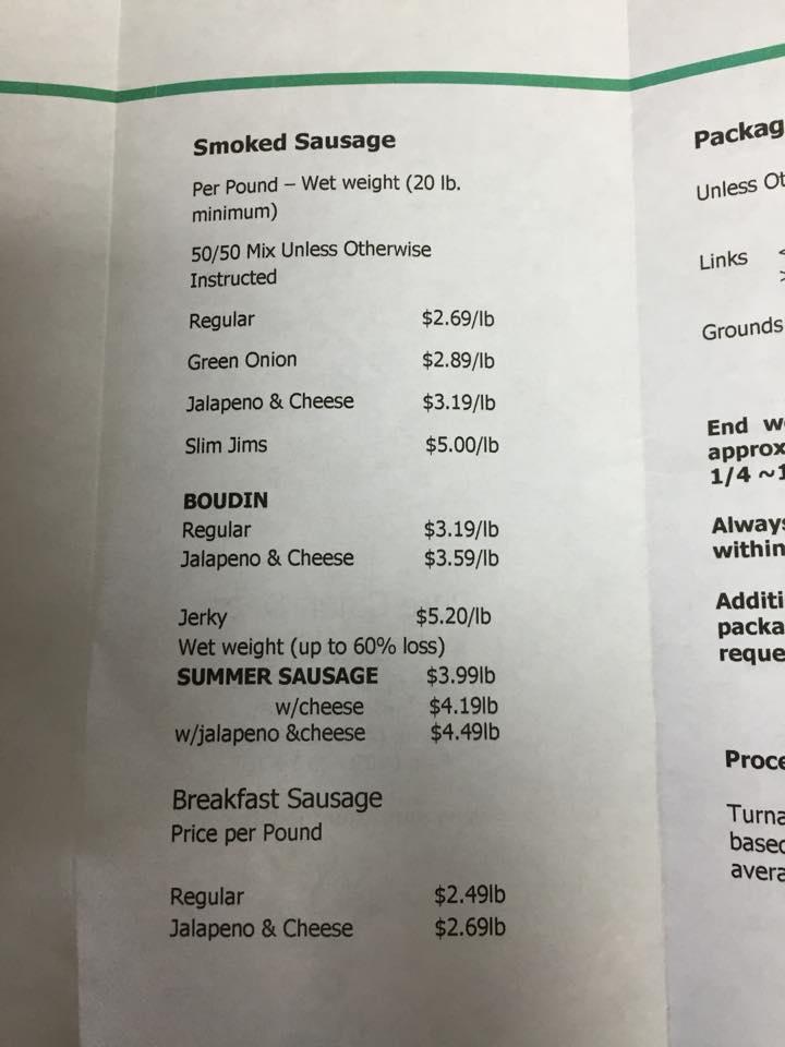 Menu at Pure Cajun Specialty Foods & Catering restaurant, Winnie