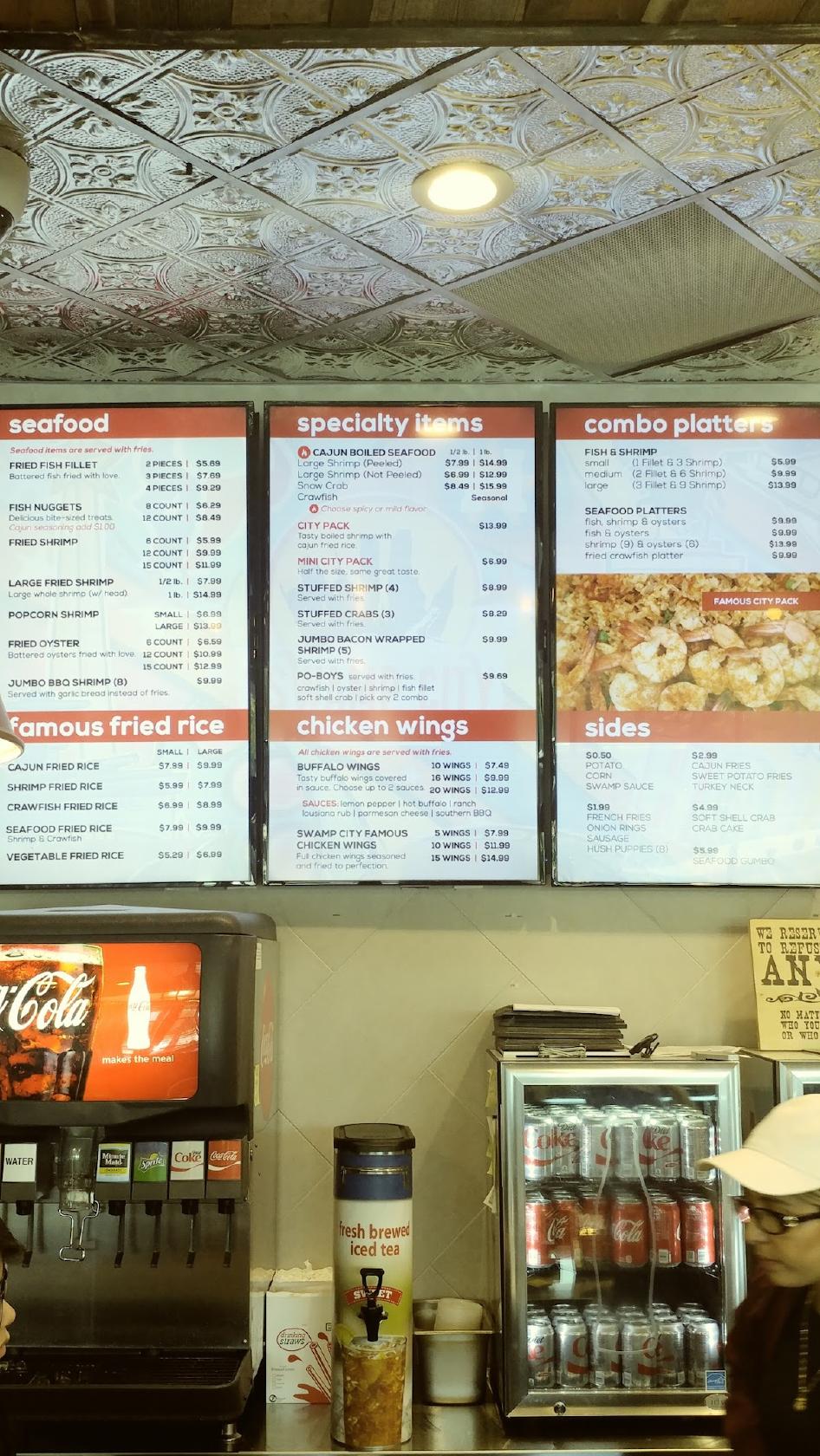 Menu at Swamp City restaurant, Houston, 300 W Little York Rd