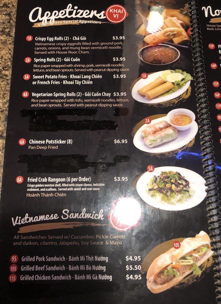 Menu at Vietopia Bistro restaurant, Taylorsville