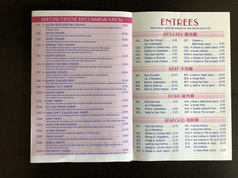 Menu at Golden Wok Chinese Restaurant, Morrisville, 140 Greene Plaza