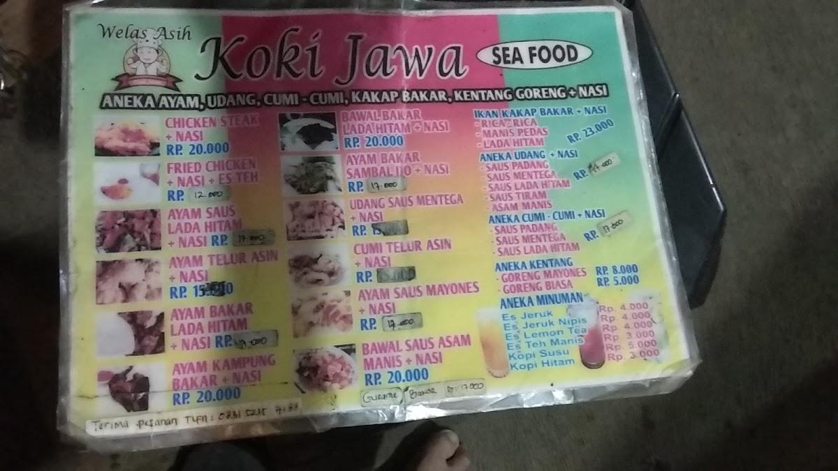 Menu at Koki Jawa restaurant, Karangmoncol