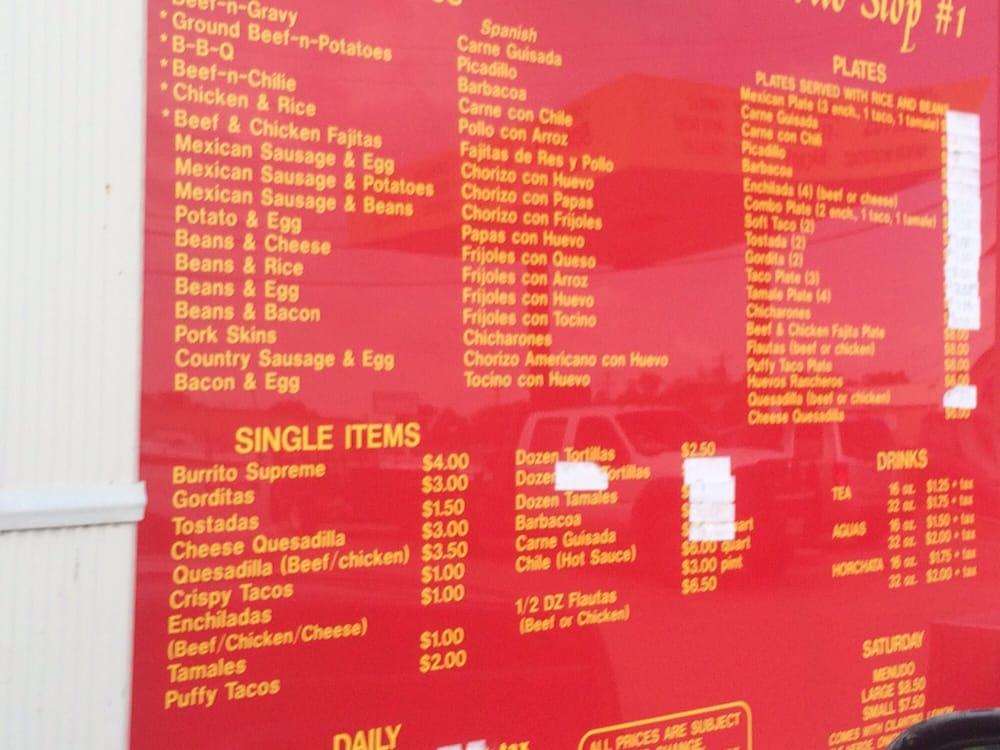 Menu at La Popular Bakery Burrito Stop, Abilene