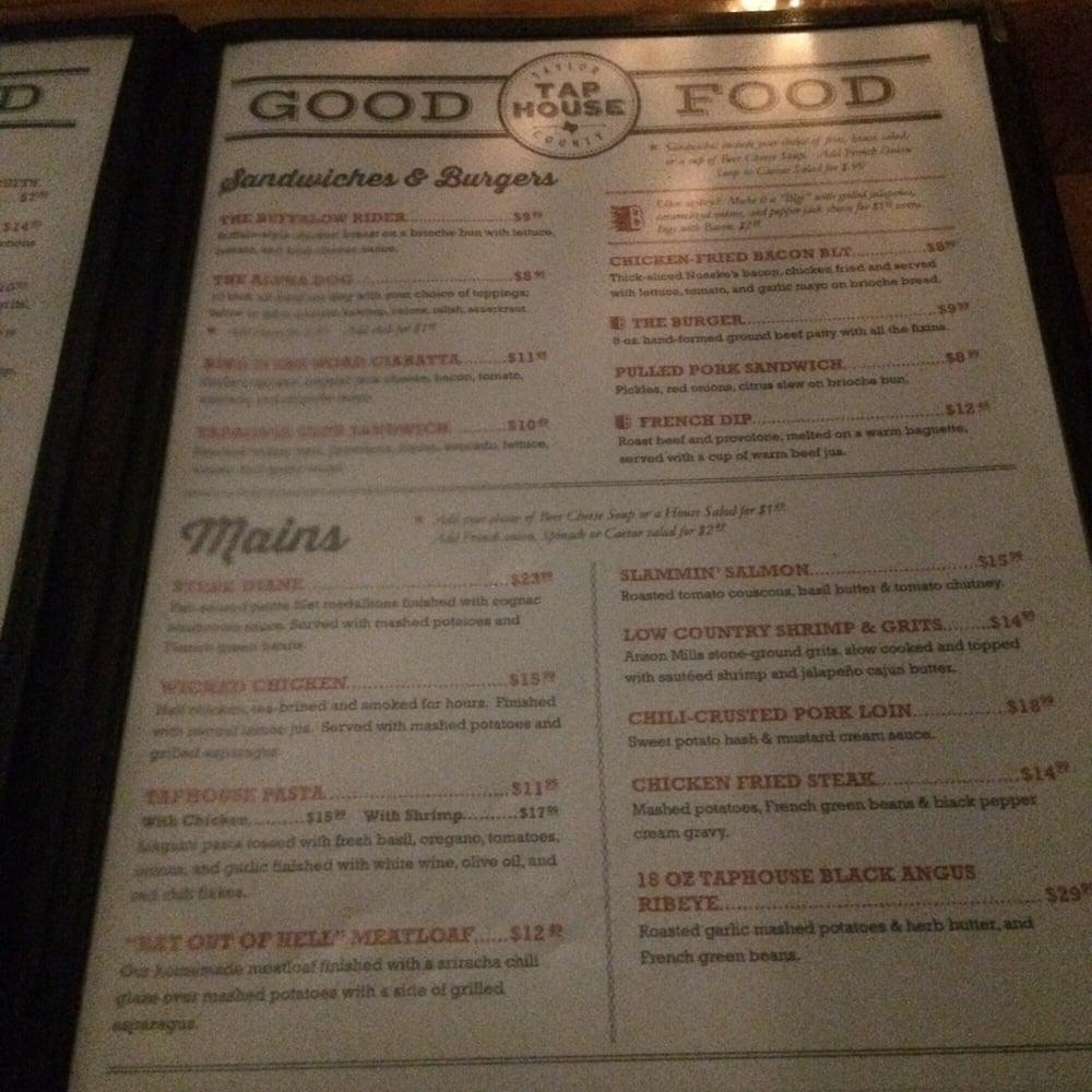 Menu at Taylor County Taphouse pub & bar, Abilene, Catclaw Dr