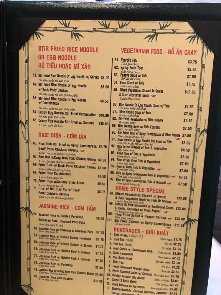 Menu at Viet Taste restaurant, Albuquerque, Menaul Blvd NE