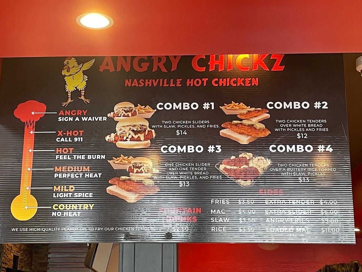 Menu at Angry Chickz - San Jose (Saratoga Ave) restaurant, San Jose