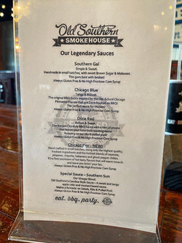 Menu at Old Southern BBQ Smokehouse - Rice Lake, Rice Lake